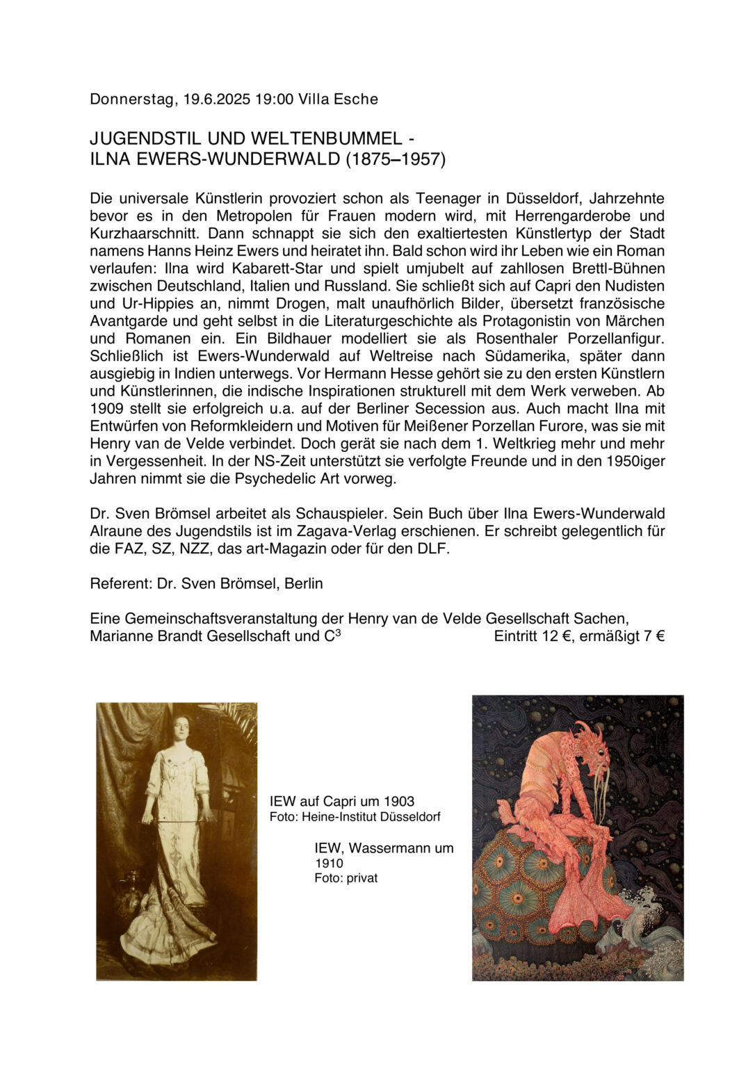 19. Juni 2025: Vortrag – JUGENDSTIL UND WELTENBUMMEL – ILNA EWERS ...